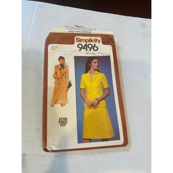 Simplicity | Other | Vintage 98s Simplicity Sewing Patterns 9496 Size ...